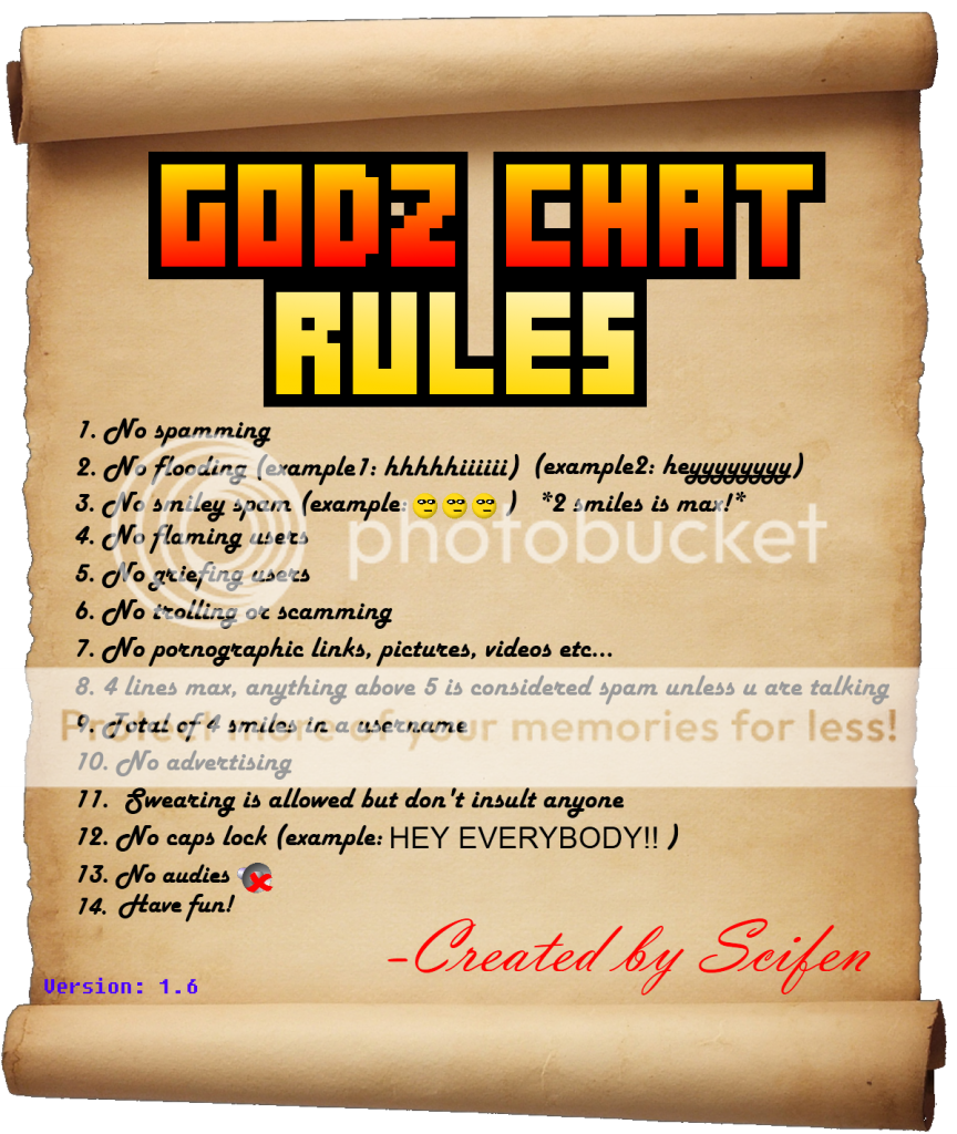 GODZ CHAT RULES